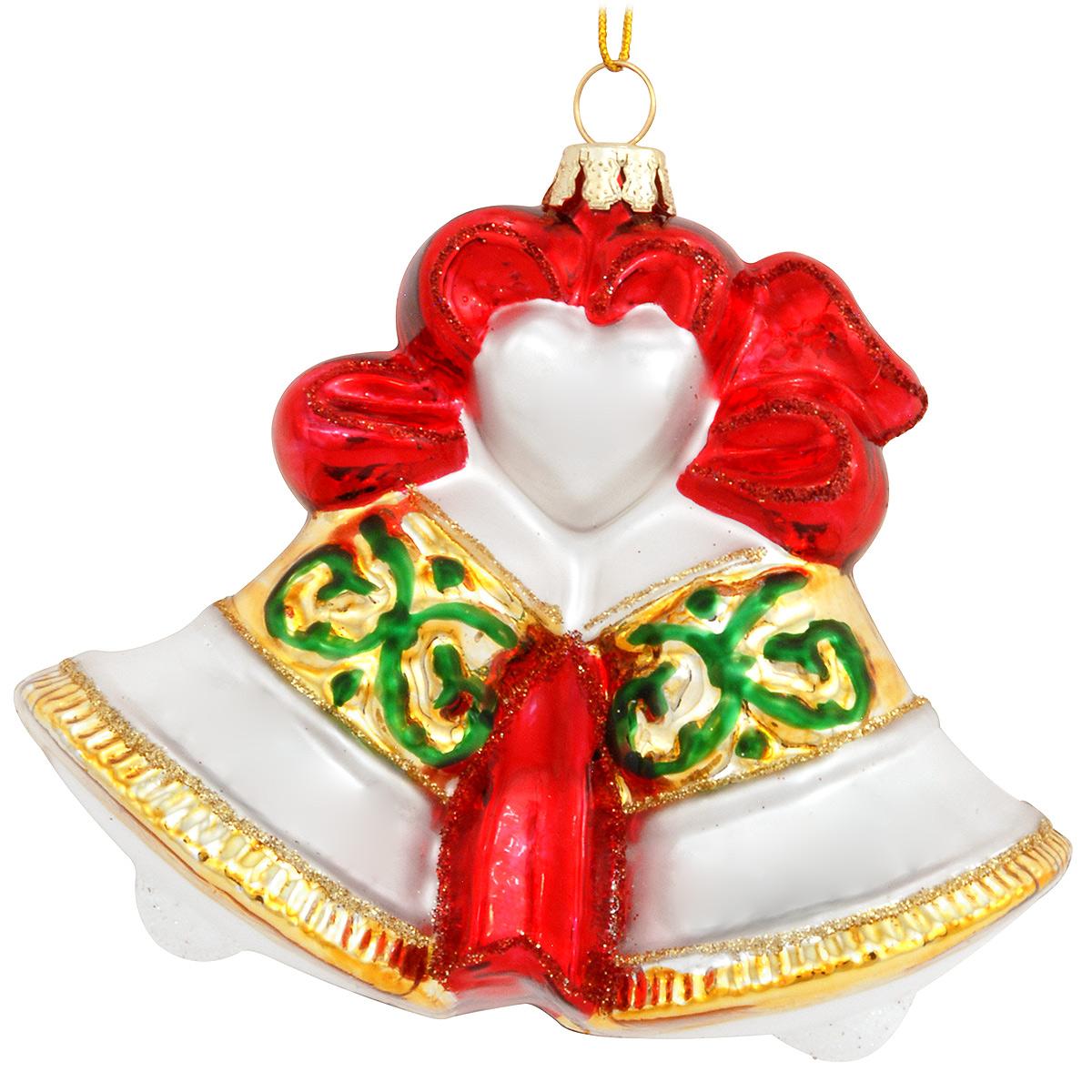 Personalized Double Bells Glass Ornament