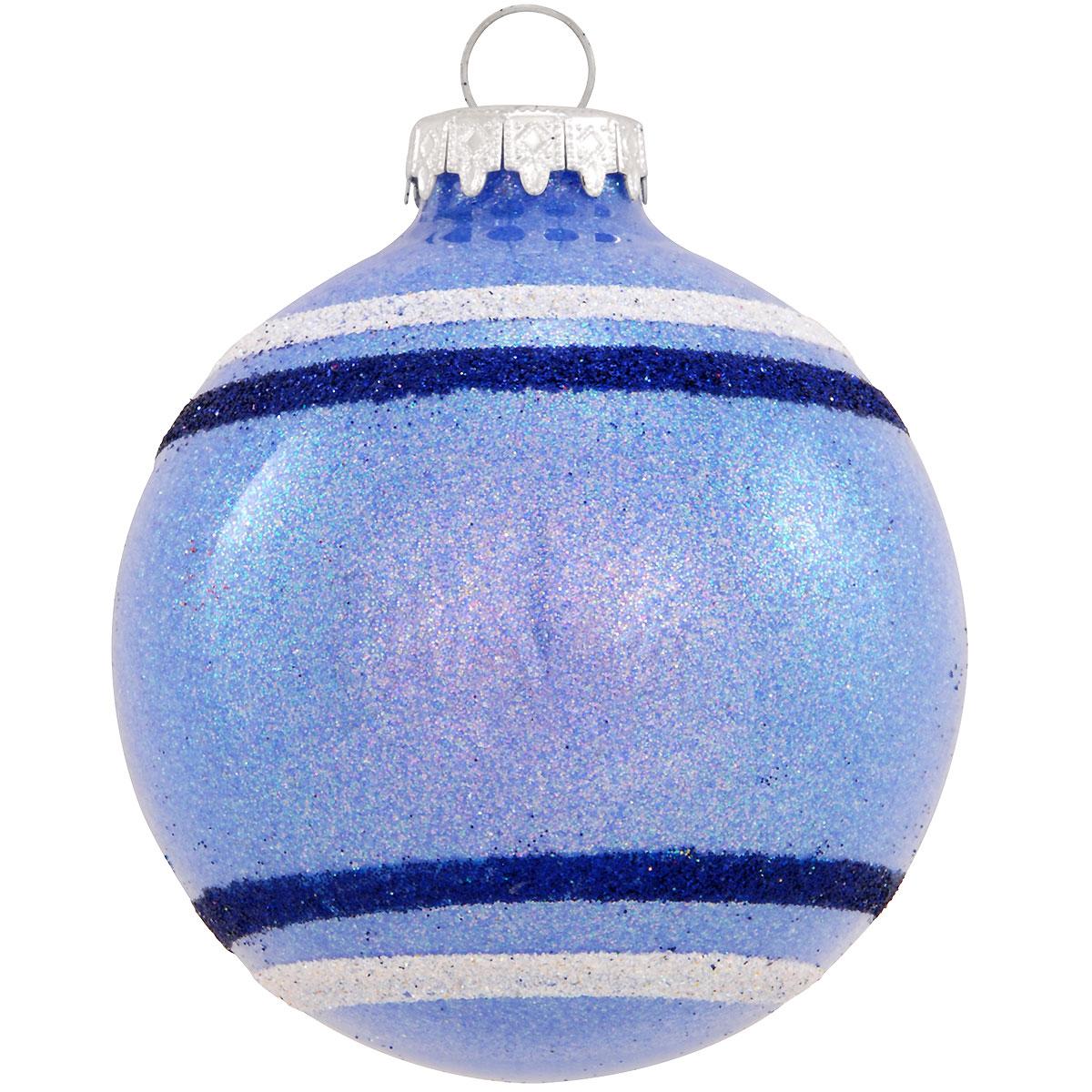 Personalized Sparkle Glass Ornaments With Stripes