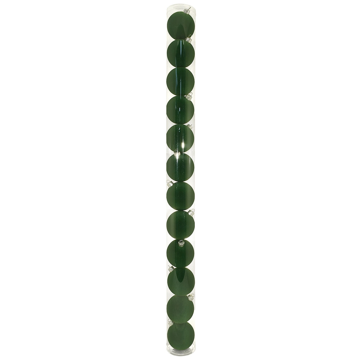 Emerald Green Velvet Flocked Shatterproof Ornament Set Of 12