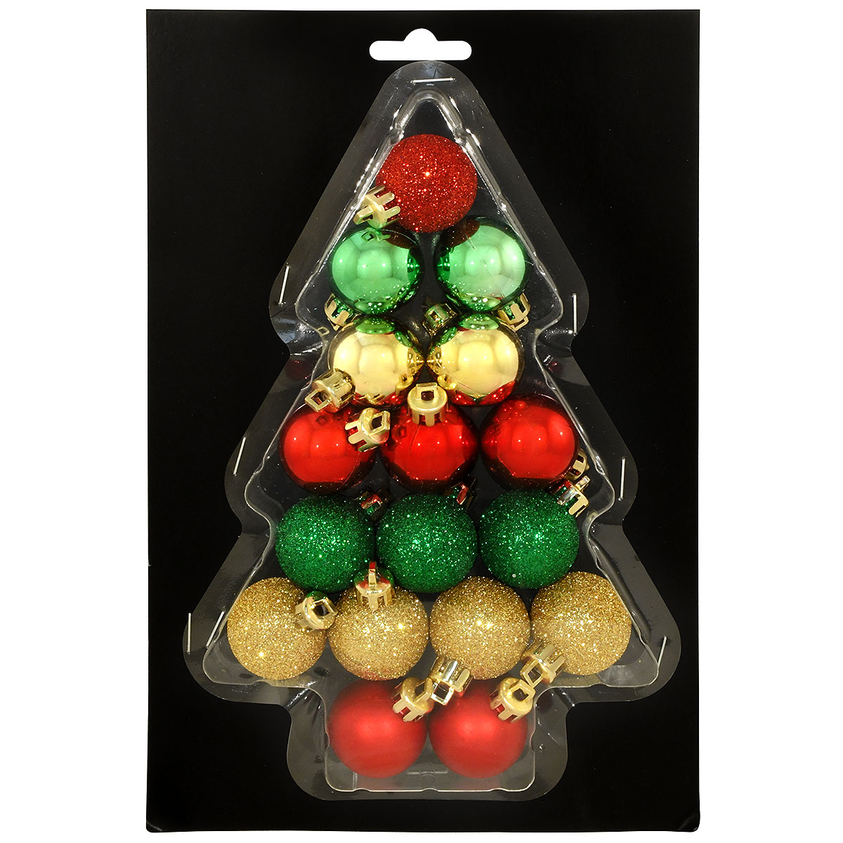 17 Piece Ball Mini Ornament Set, Red/Green/Gold