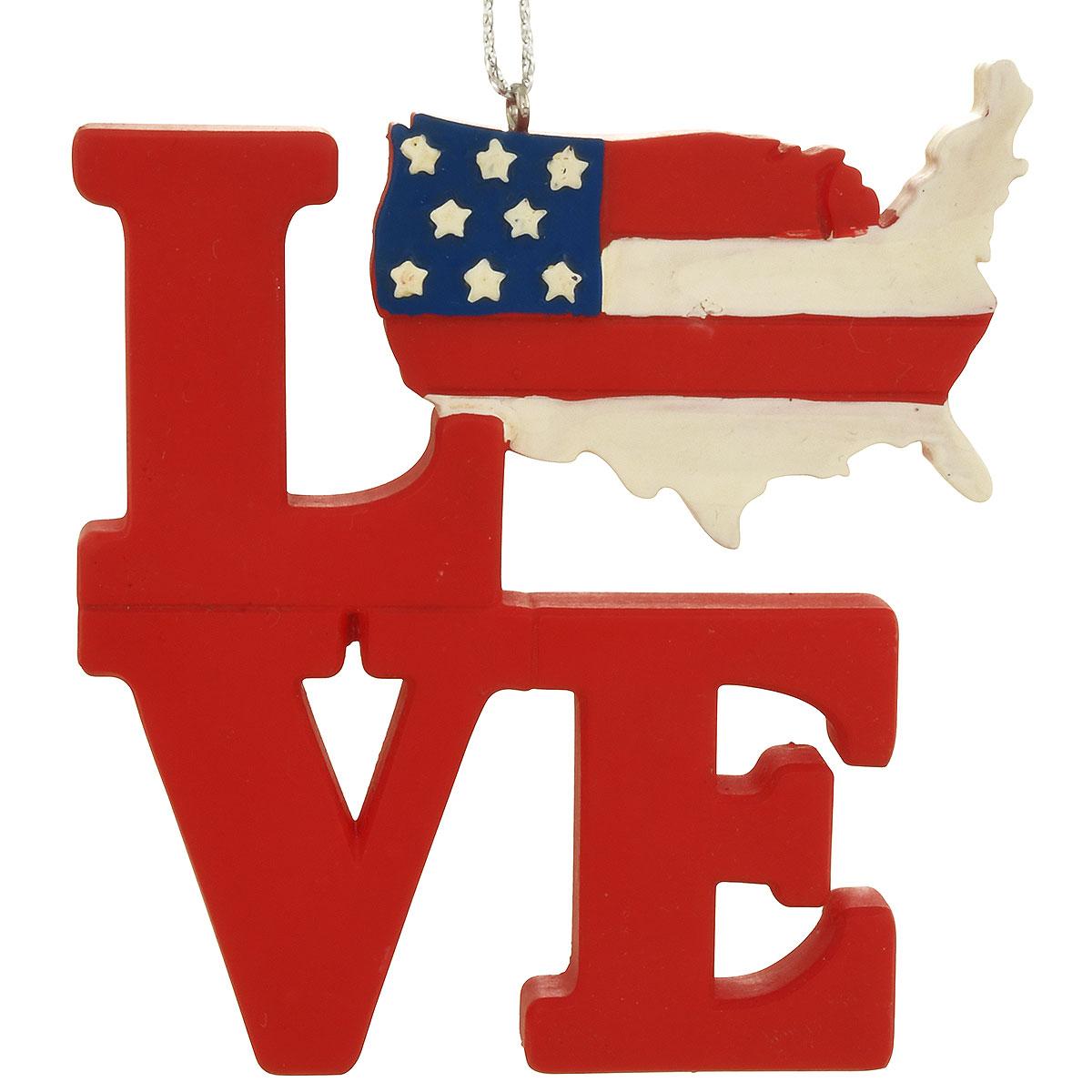 Love USA Resin Ornament