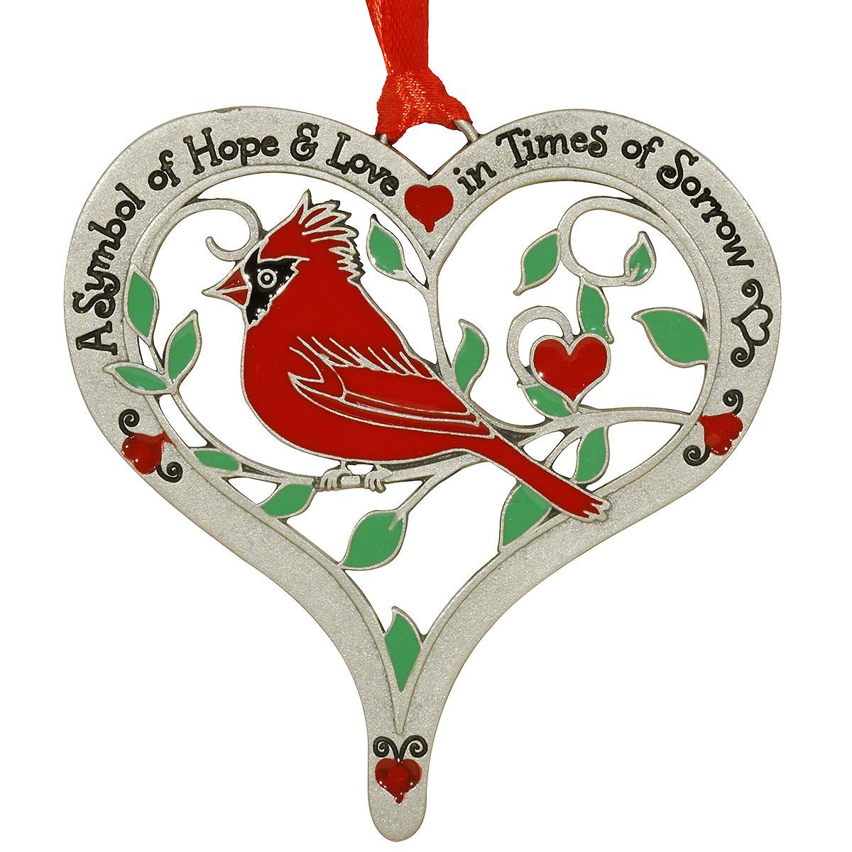 Love/Hope Cardinal Metal Ornament