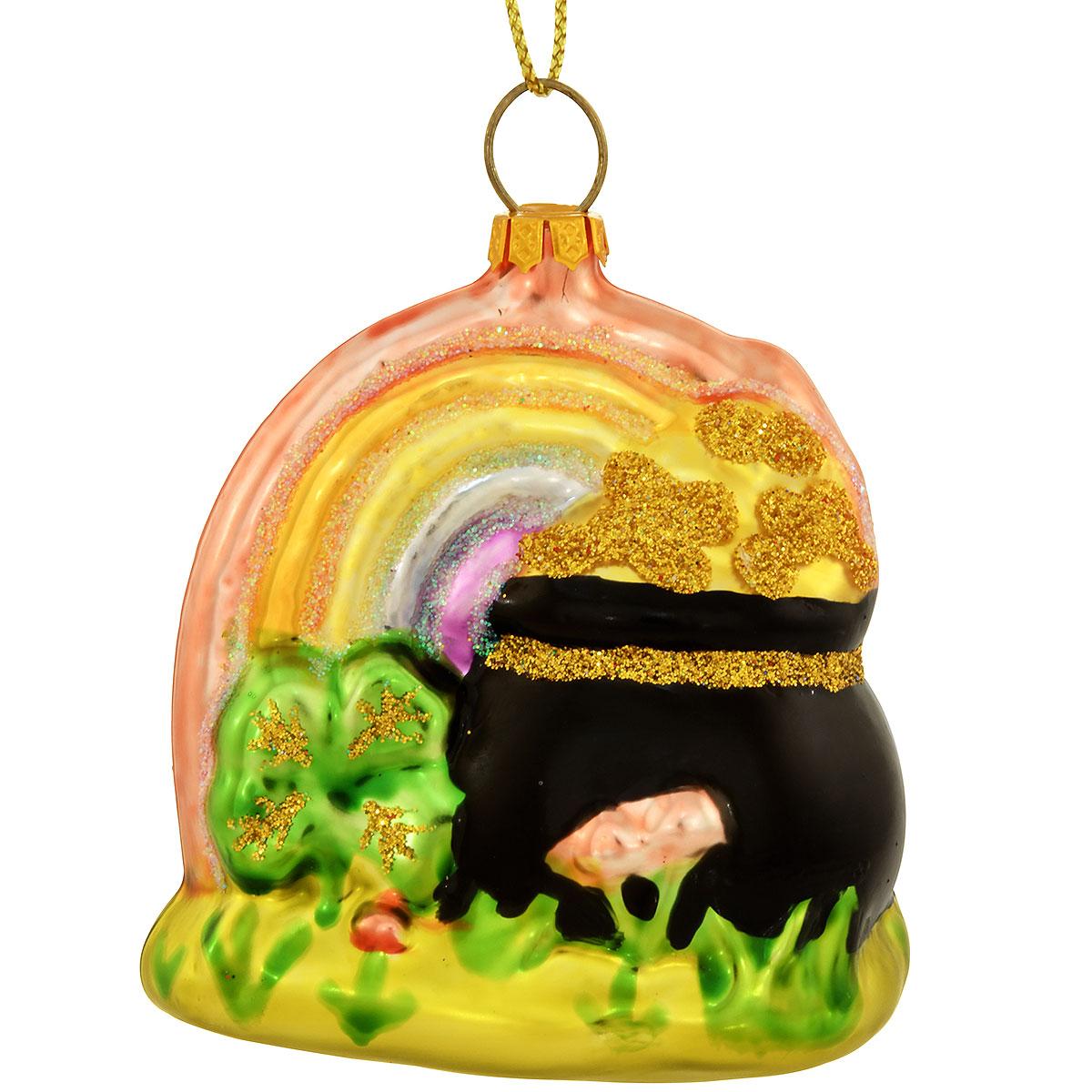 Pot Of Gold Glass Ornament