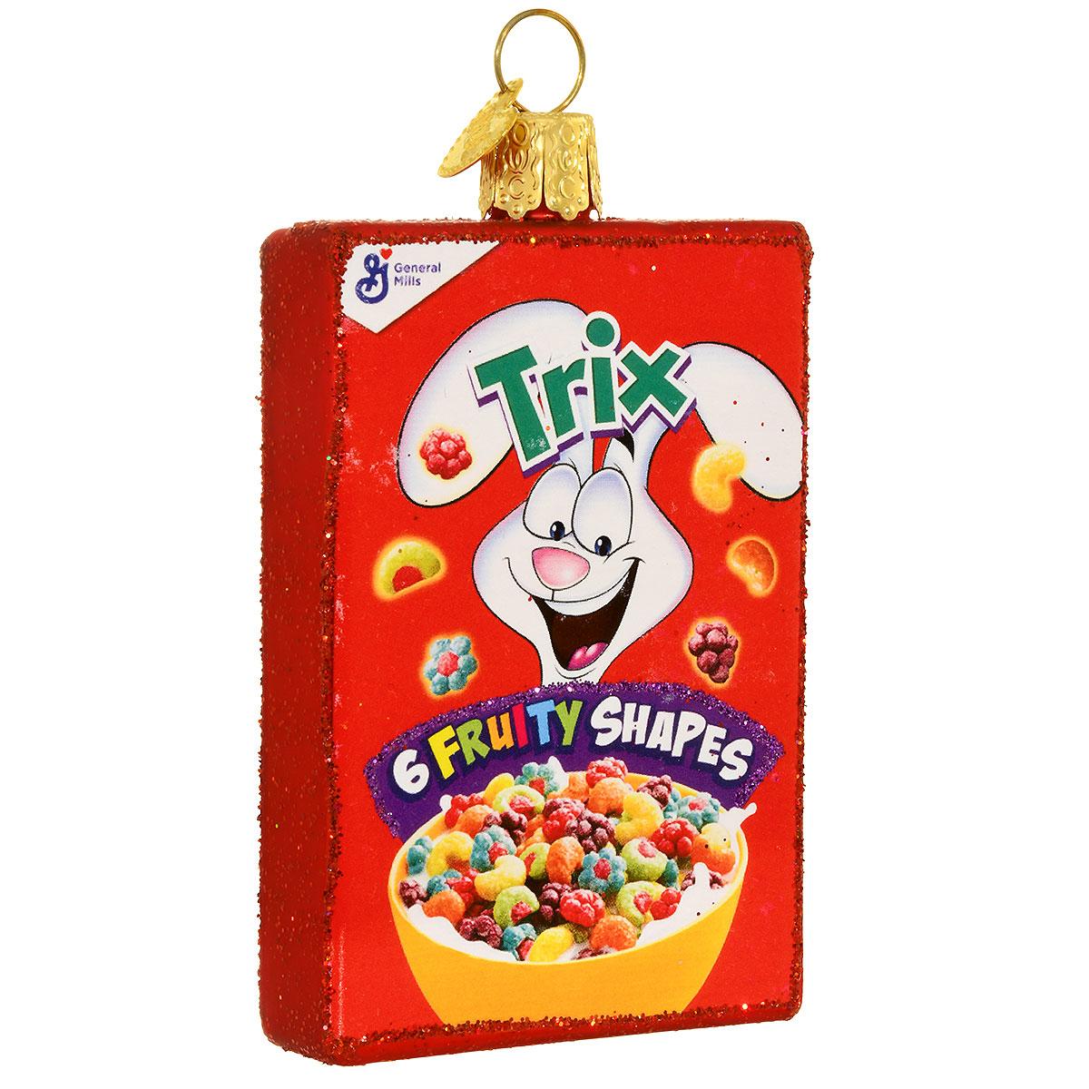 Trix Box Cereal Glass Ornament