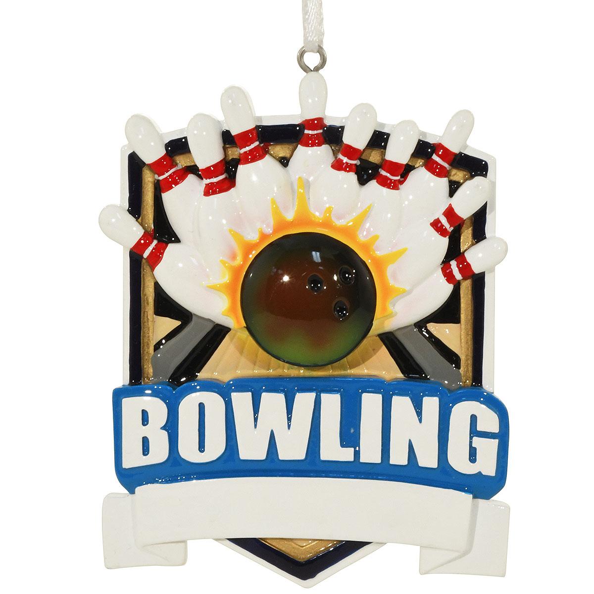 Personalized Bowling Shield Resin Ornament